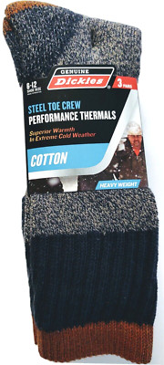 3-Pack Dickies Steel Toe Performance Thermal Cotton Crew Socks Blue ...