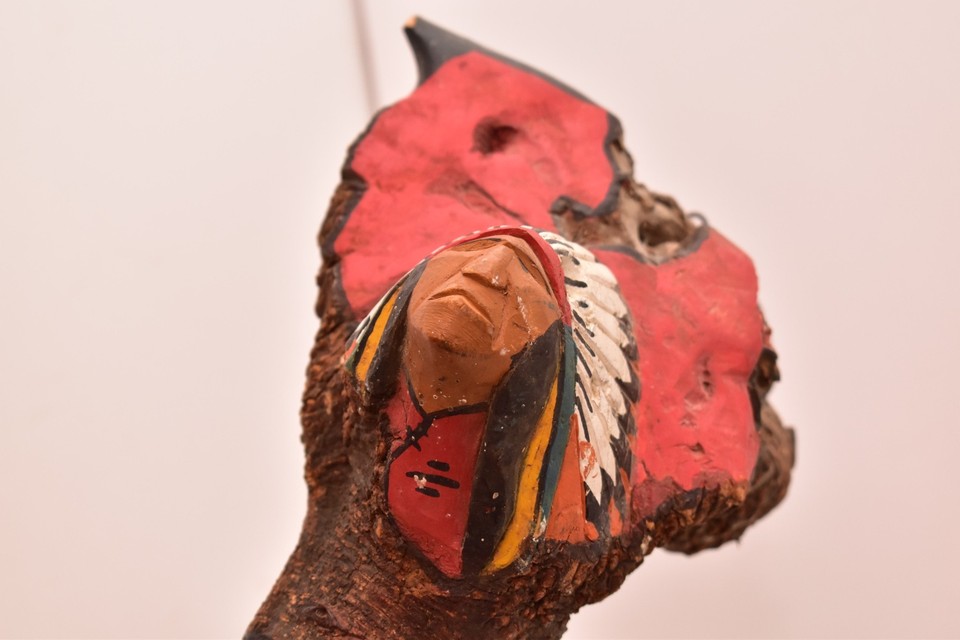 RARE Vintage Native American Figural Indian Chief Penobscot Root War ...