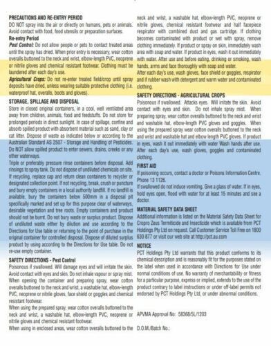 PCT Zeus Cropro Bifenthrin Termites General Insecticide 1 Litre for ...