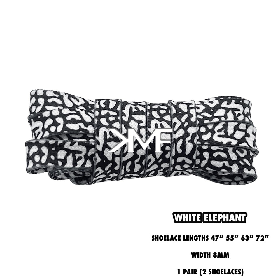 Elephant Print Flat Colorful Shoelaces New Colors Laces AJ3 Pattern ...