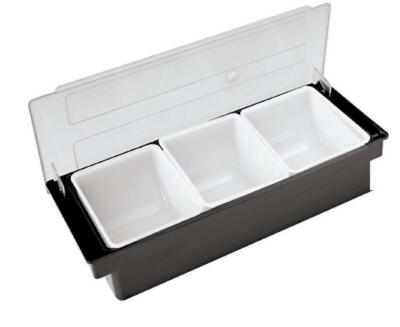 CONTENITORE VASCHETTA PORTA CONDIMENTI 3 SCOMPARTI 50X16X10H ABS CON ...