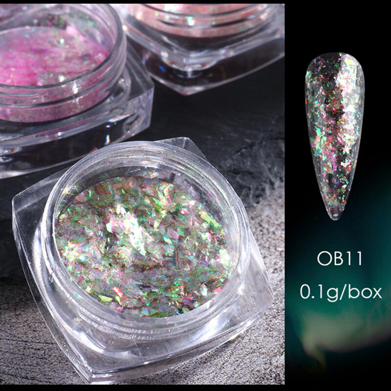Nail Flakes Opal Nails Powder Holographic Glitter Iridescent Sequins ...
