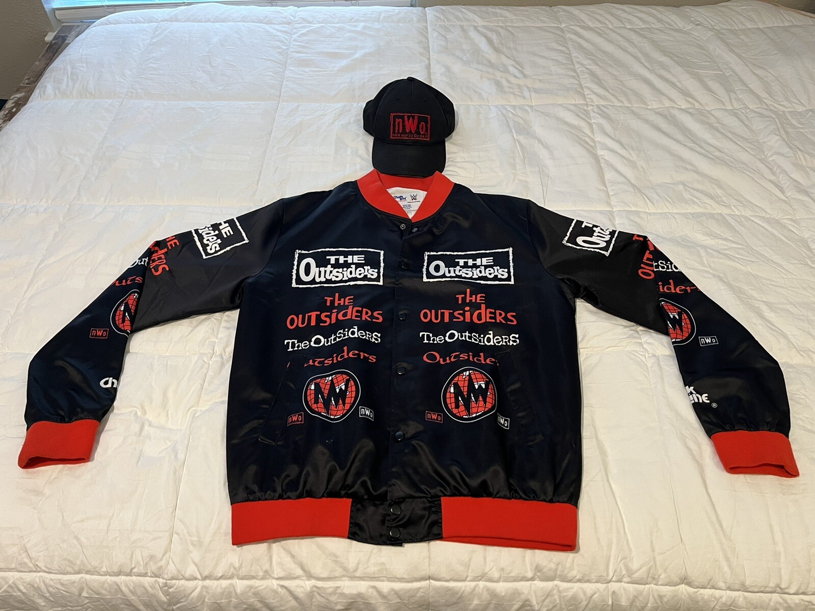 Outsiders NWO WWE Chalk Line Satin Jacket (Large) And VINTAGE NWO Hat ...