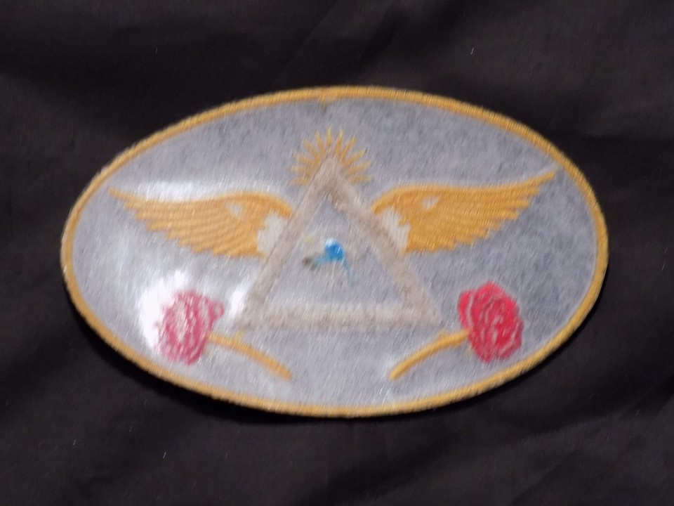 Lady Masonic Oval Patch Roses All Seeing Eye Iron Sew Freemason ...