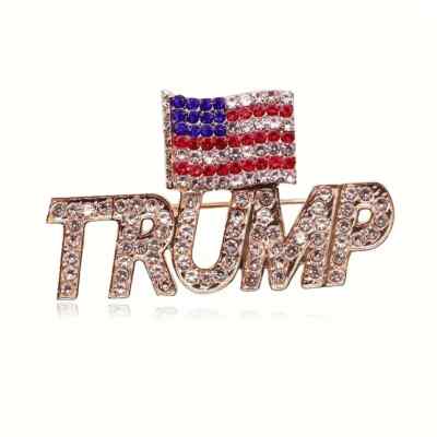 *NEW* Trump Design Shiny Rhinestone Brooch MAGA Pin - USA - TAKE ...