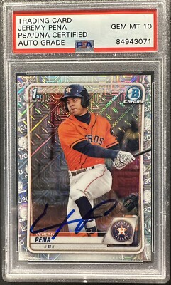 Jeremy Pena Signed Autograph 2020 Bowman Chrome MOJO ROOKIE Baseball ...