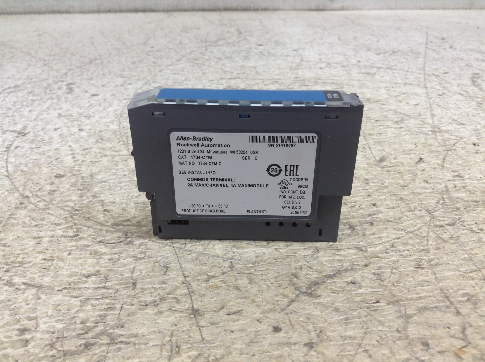 Allen Bradley 1734-CTM Ser. C Common Terminal Module 1734CTM M38267 New ...