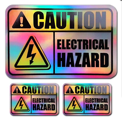 Electrical Hazard Sticker Holographic Caution safety warning voltage ...