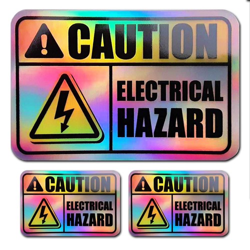 Electrical Hazard Sticker Holographic Caution safety warning voltage ...