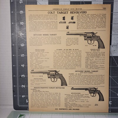 1939 COLT REVOLVER POLICE OFFICER TARGET-Full Page 8"x10" MagazineAd ...
