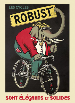 Robust Elephant Bicycle Bike Cycle Sport Vintage Poster Repro FREE S/H ...