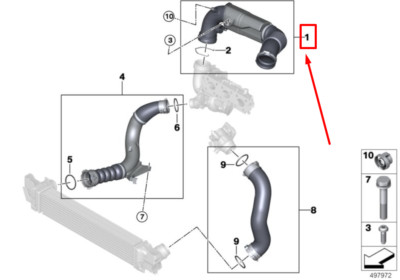 NEW MINI F60 FILTERED AIR PIPE W/RESONATOR 8693166 13718693166 ORIGINAL ...