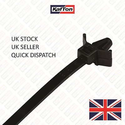 All Sizes Push Mount Wing Cable Ties Black Natural Car Chassis Nylon ...