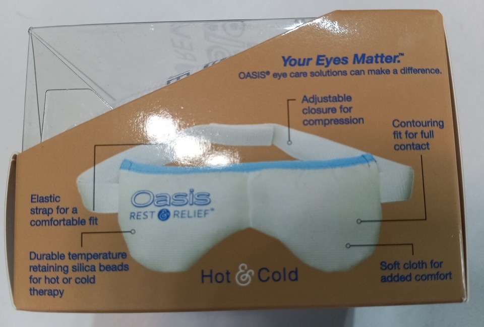 OASIS Eye Mask Rest & Relief Hot & Cold Therapy Relief For Dry Eye ...