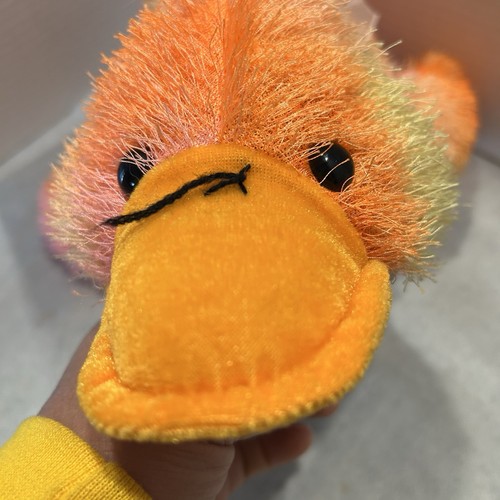 Plush Easter Duck PBC International Yellow Orange Red Basket Gift ...