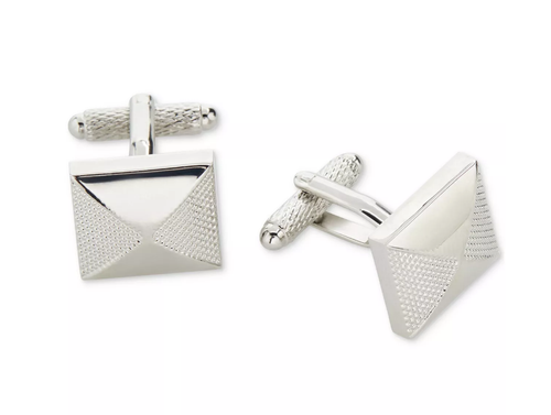 Simple Square Pyramid Design In 935 Argentium Silver Classic Men's ...