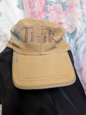 Disney Khaki "TINK" Cap with pink/blue glitter & Tinkerbell | eBay