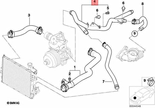 Genuine BMW E38 E39 E46 Sedan Wagon Water Hose Return Pipe OEM ...