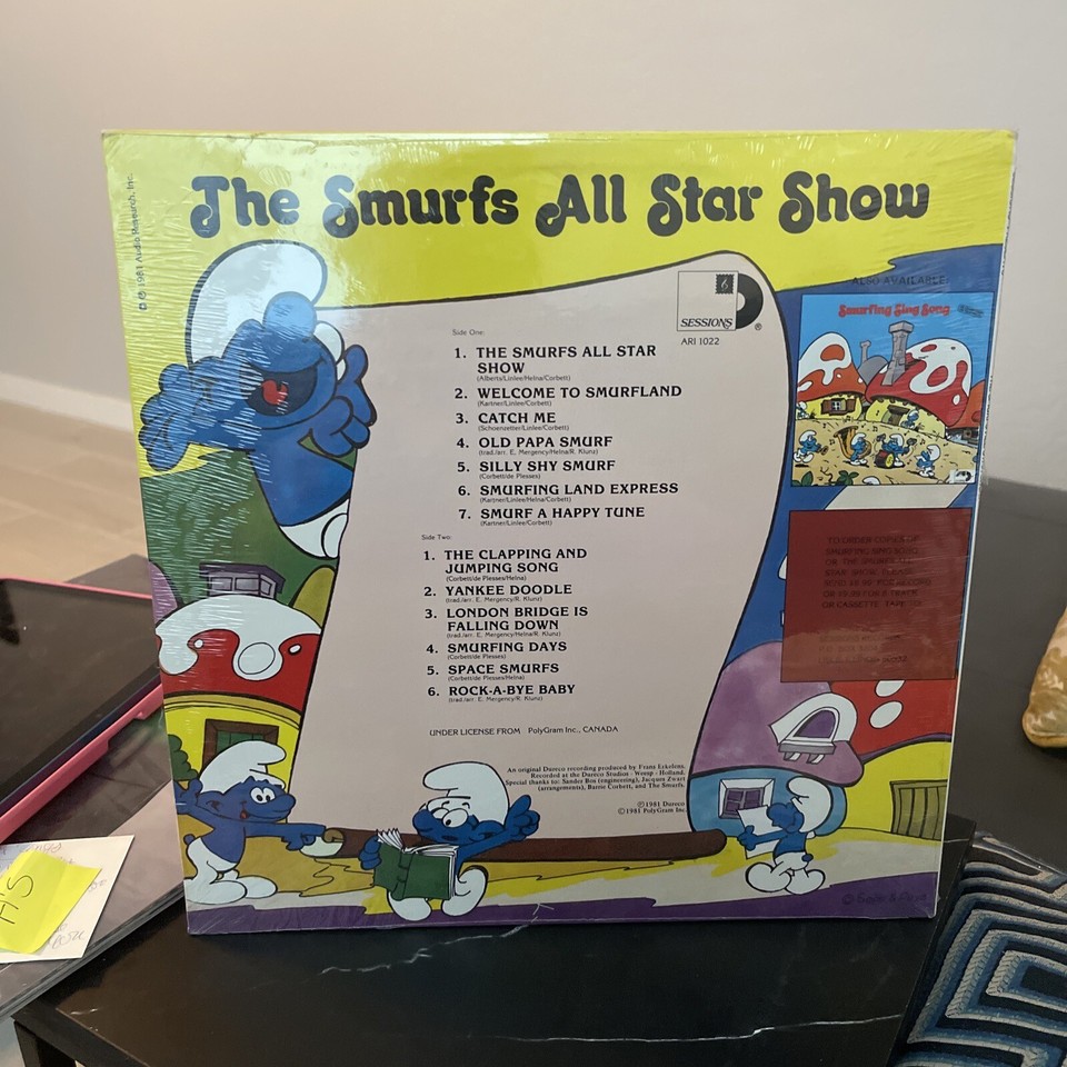 The Smurfs All Star Show Vinyl Sealed! LP Record 1981 Sessions Record ...