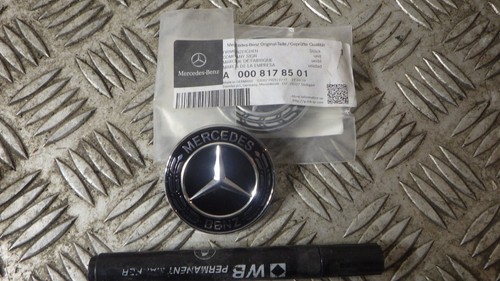 Mercedes bonnet badge black genuine new A0008178501 | eBay