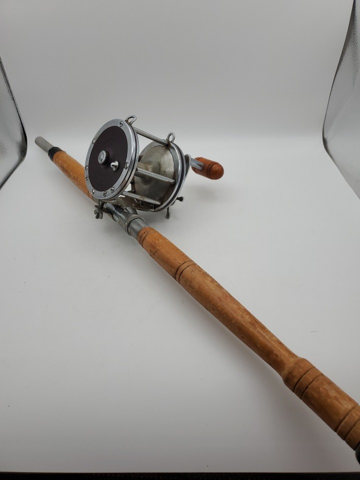VTG PENN SENATOR 114H 6/0 TROLLING FISHING REEL With Half Wood Rod | eBay