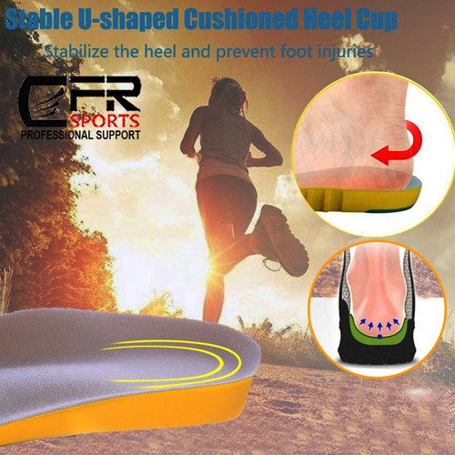 Memory Foam Foot Orthotics Insoles Plantar Fasciitis High Arch Support ...