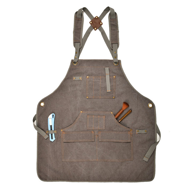Canvas Woodworking Workshop Tool Pocket Apron Carpenter Hair Salon Chef ...