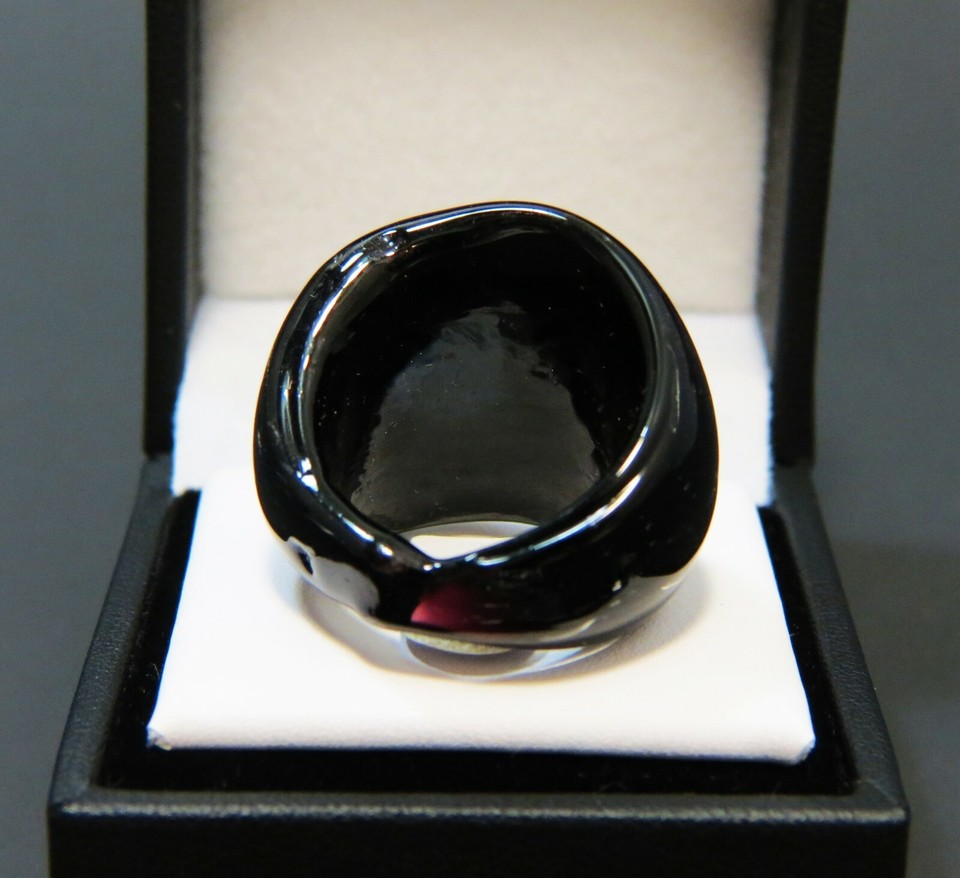 Urban Boho Deep Royal Purple & Silver Fleck Bling Hand Blown Glass Ring ...