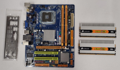 Biostar G41-M7 micro ATX motherboard w I/O plate 4gb ram Intel LGA775 ...