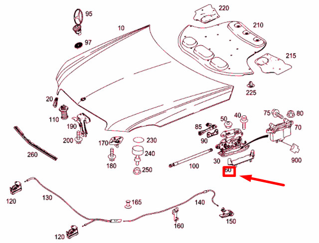 Mercedes-Benz CLS C218 Bonnet Hinge Cover Trim A2128891025 2013 for ...