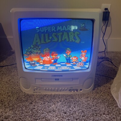 Sansui 13” TV/DVD Combo CRT Retro Gaming Monitor Mo. CDVD1300W White ...