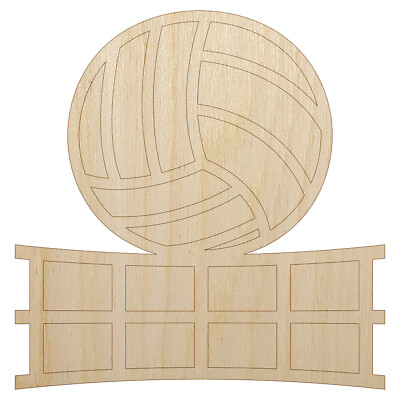 Volleyball and Net Unfinished Wood Shape Piece Cutout for DIY Craft ...
