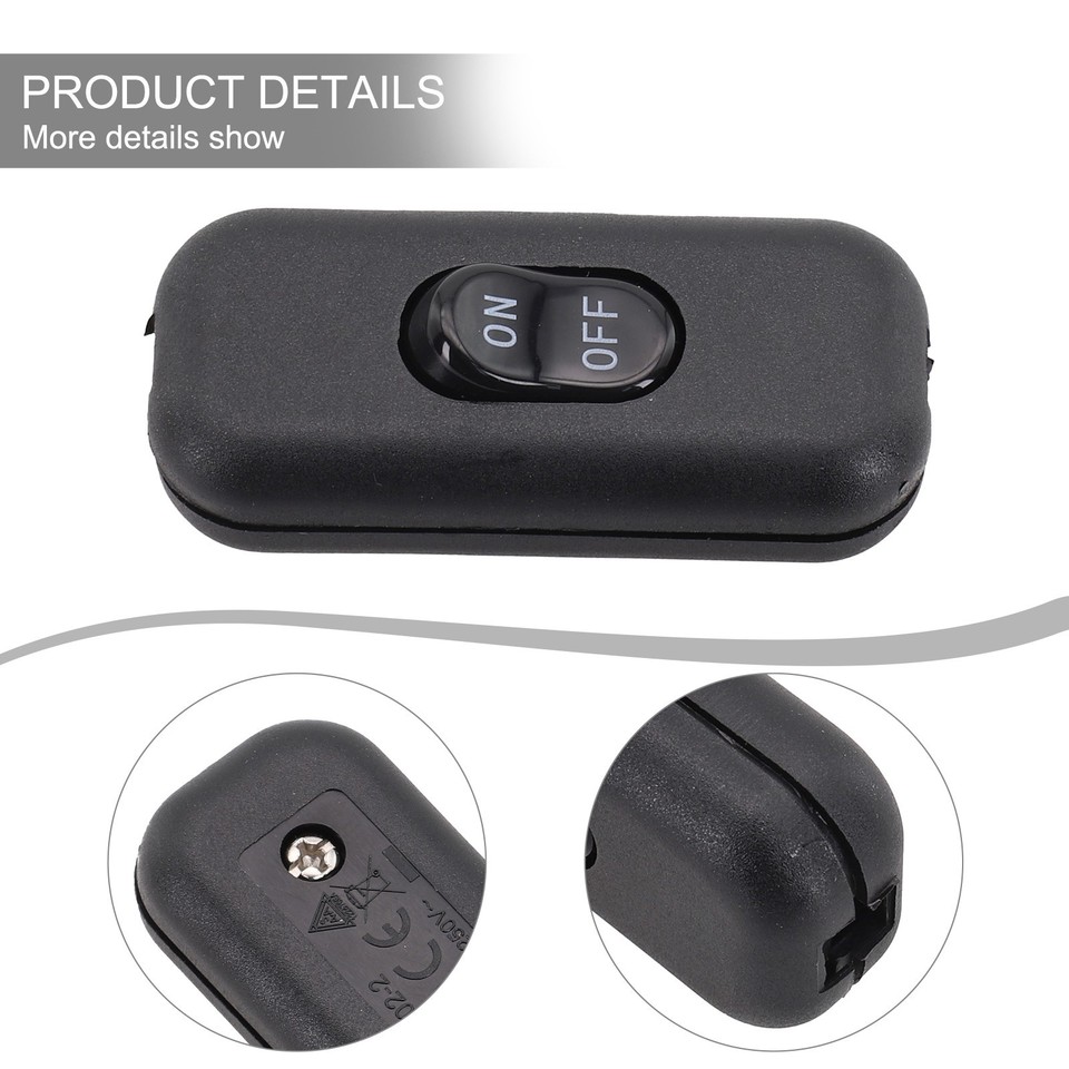 Inline Switch 6A 250V Compatible with For Electric Lamps and Power ...