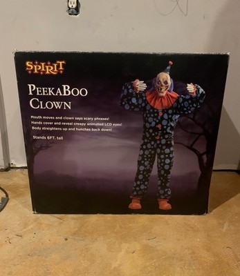Peek A Boo Clown Spirit Halloween 6ft Animatronic Halloween Prop HTF ...