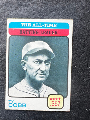 1973 Topps All Time Batting Leader Ty Cobb #475 Detroit Tigers | eBay