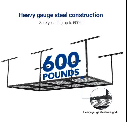 FLEXIMOUNTS 4x8 Overhead Garage Storage Rack, Adjustable Garage Storage ...