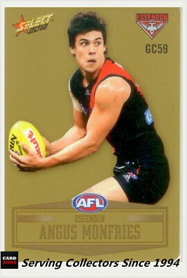 2012 SELECT AFL CHAMPIONS PEELED GOLD PARALLEL CARD GC59 ANGUS MONFRIES ...