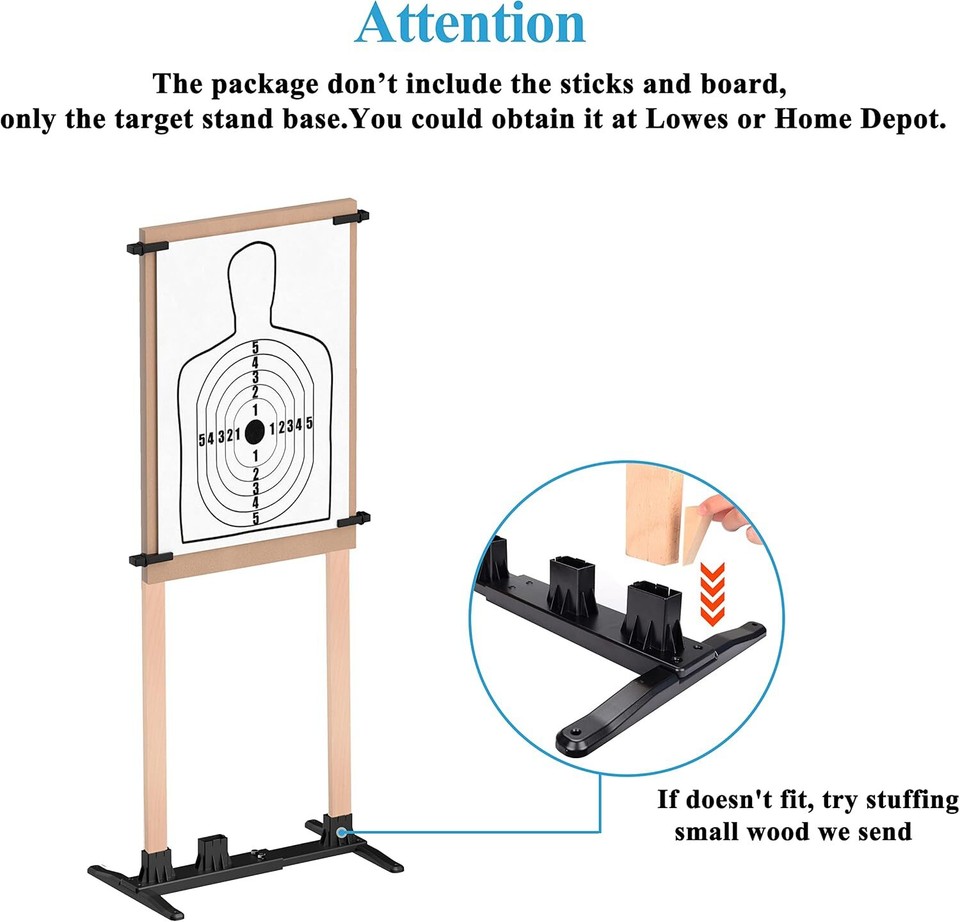 2Packs Plastic Shooting Target Stand Base Adjustable Target Stands ...