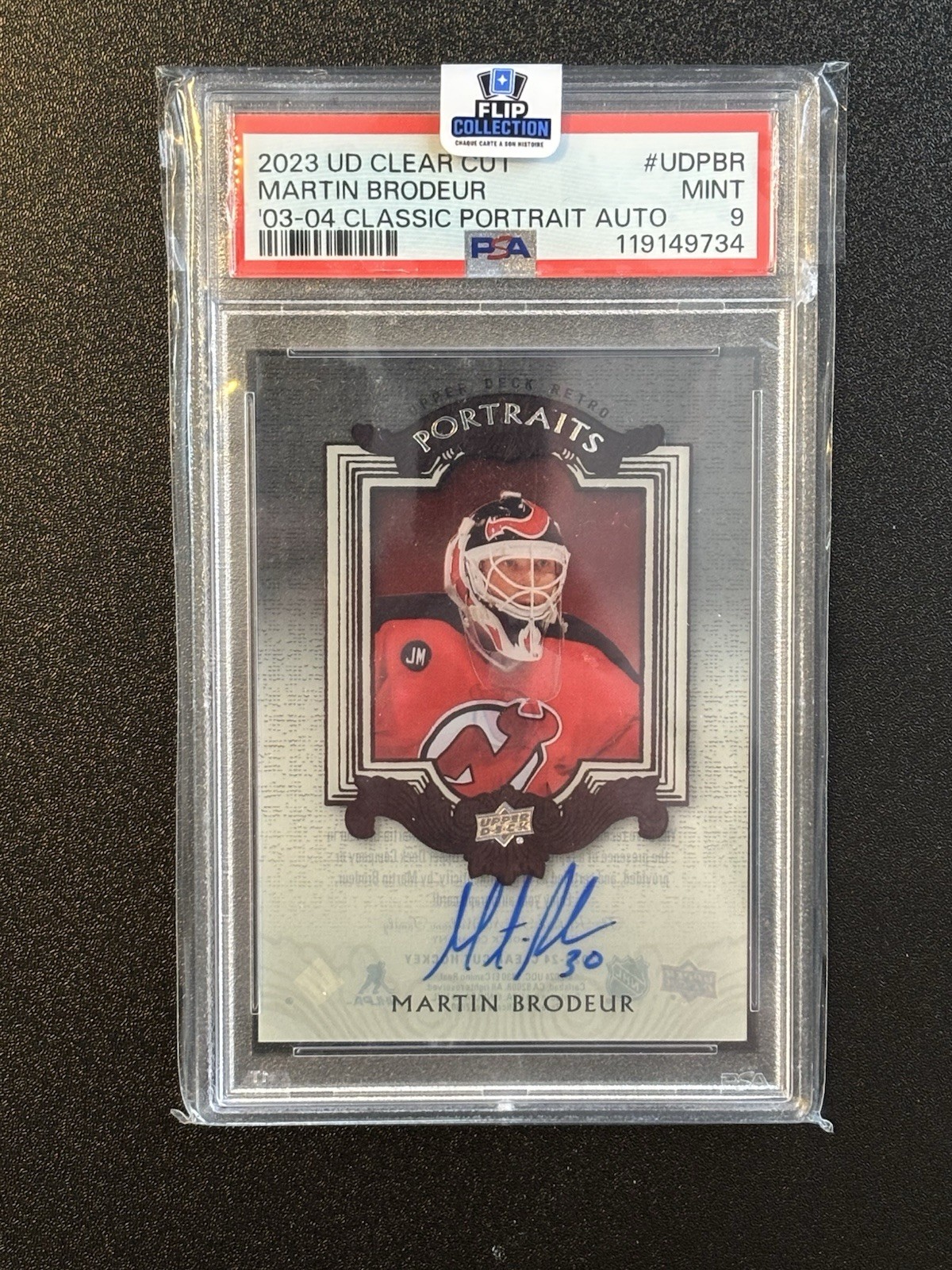 2023-24 Clear Cut Auto UD Authentics UD Upper Deck Martin Brodeur PSA 9 ...