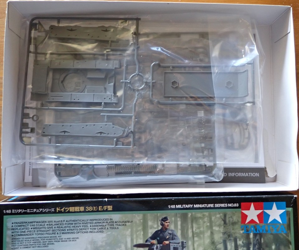 TAMIYA German Panzerkampfwagen 38(t) Ausf.E/F 1/48 Scale Model Kit ...