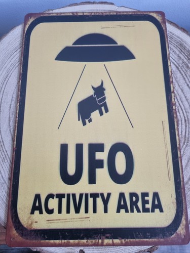 🍀 Blechschild UFO Activity Area UAP Flying Saucer Design Tin Sign | eBay.de