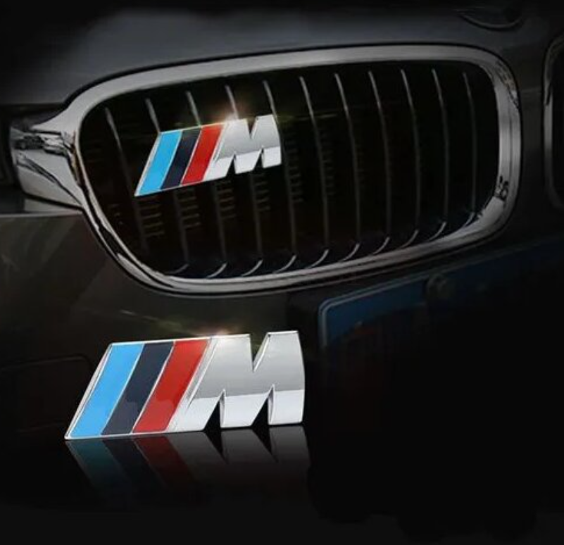 1pcs 3D Metal ///M M Power Car Front Grille emblem Chrome Badge Emblem ...