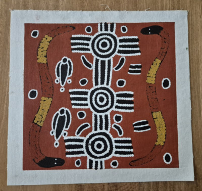 Original Aboriginal Artwork on Canvas: Snake & Emu Travelling - 2006 by ...