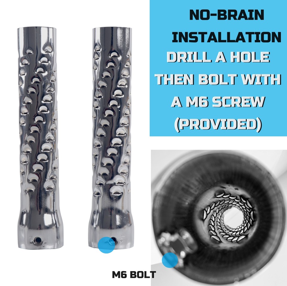 SHARKROAD Quiet Exhaust Muffler Insert for 1.75'' O.D. Fishtail or Drag ...