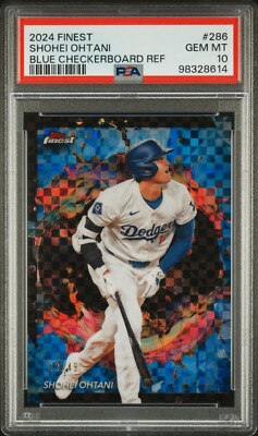 2024 Topps Finest - Rare Blue Checkerboard Refractor #286 Shohei Ohtani ...