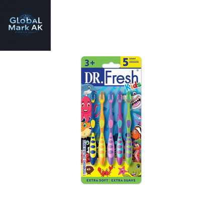 Dr. Fresh Kids Toothbrushes with Non-Slip Handle & Tongue Cleaner, 5 Ct ...