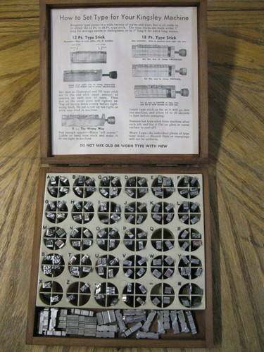 KINGSLEY HOT FOIL STAMP MACHINE Type Set | eBay