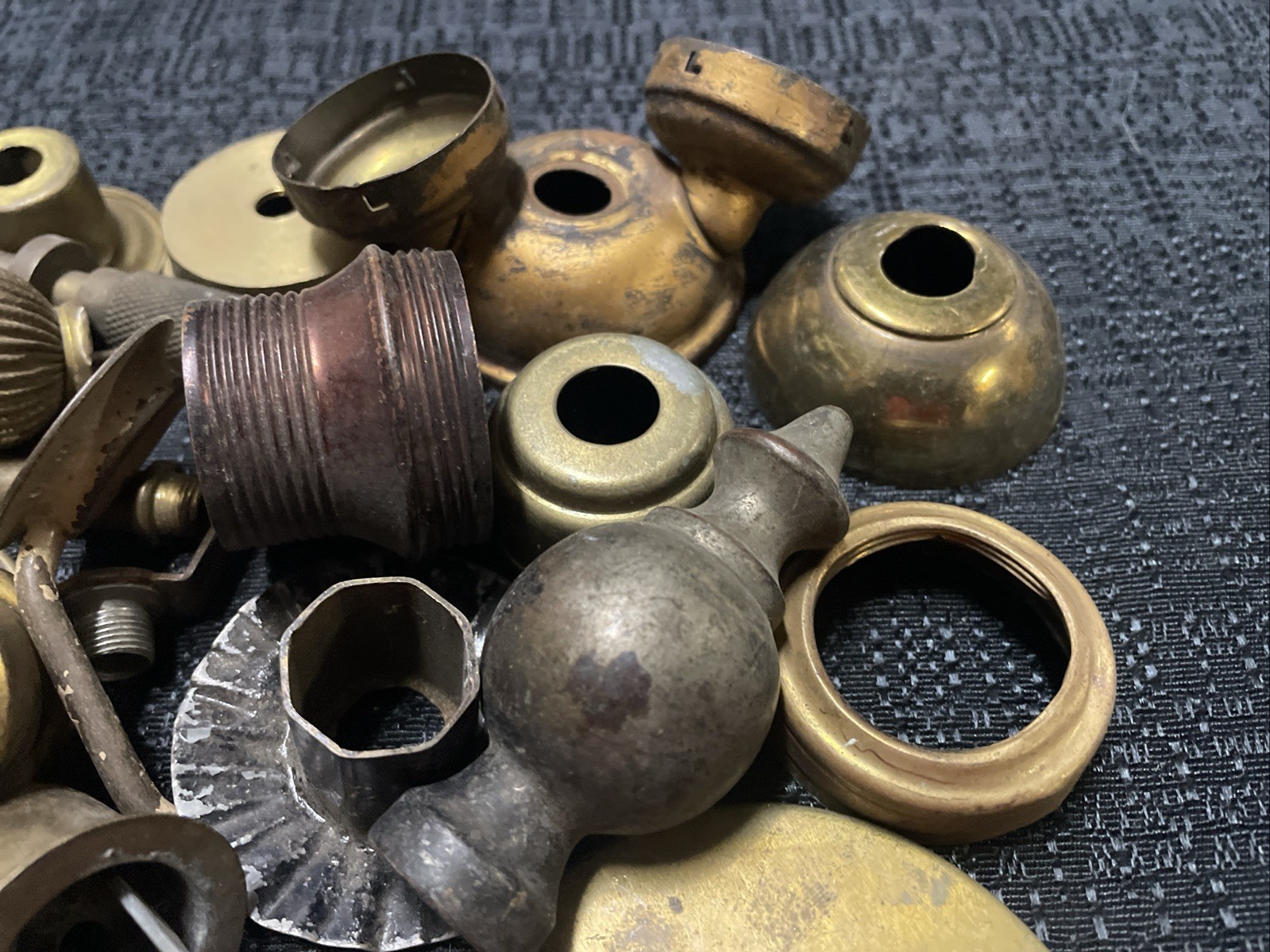 Lot Vintage Antique Assorted Lamp Chandelier Light Hardware Parts ...