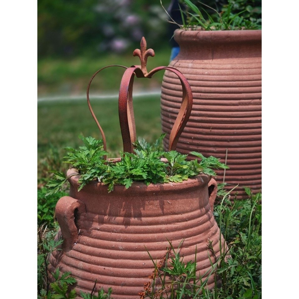 Decorative Garden Flower Pot Rack Iron Stand Rustic Vintage Look 30cm ...