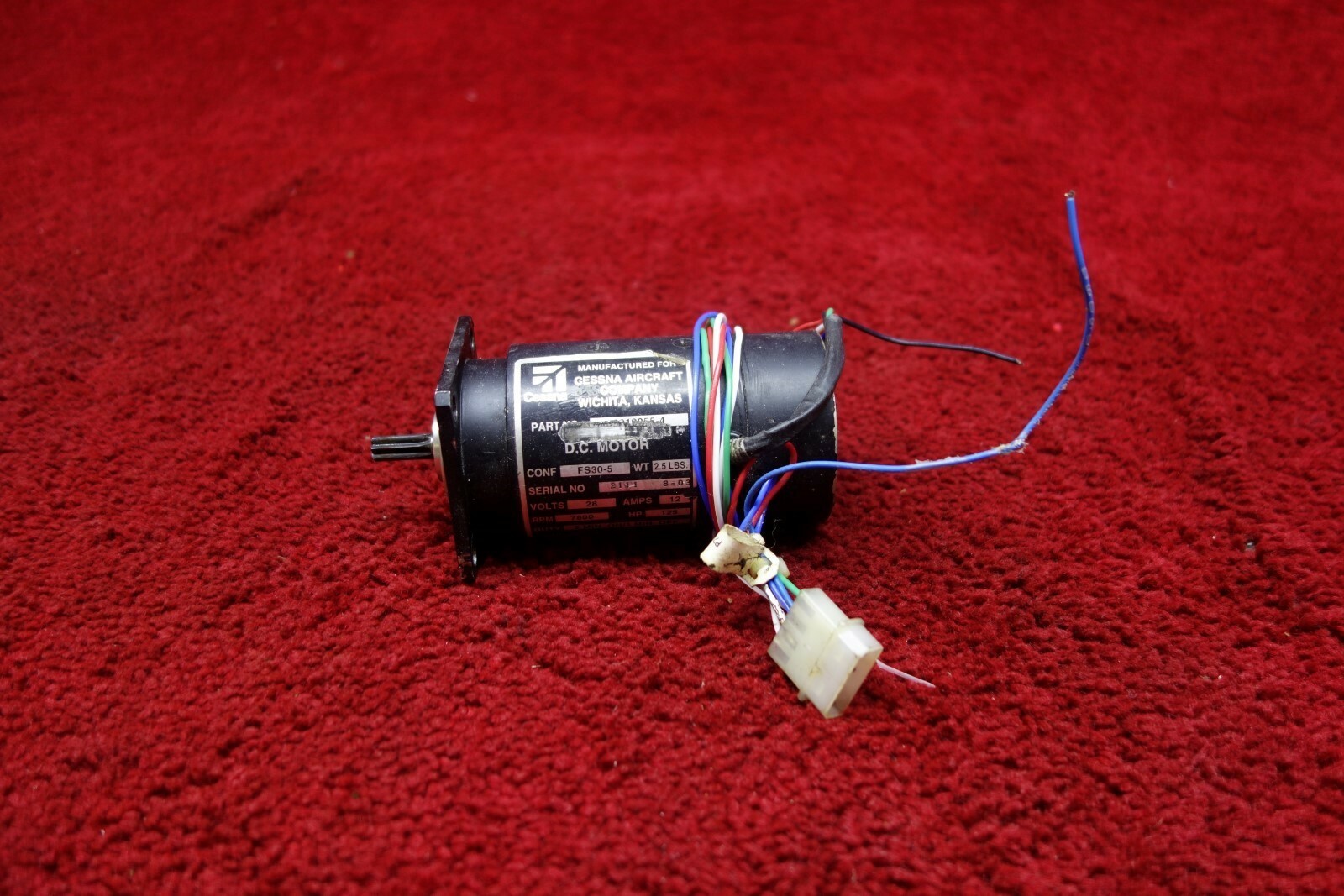 Cessna Aircraft Co. Flap Gear Box Motor 28V PN 9910055-4 | eBay